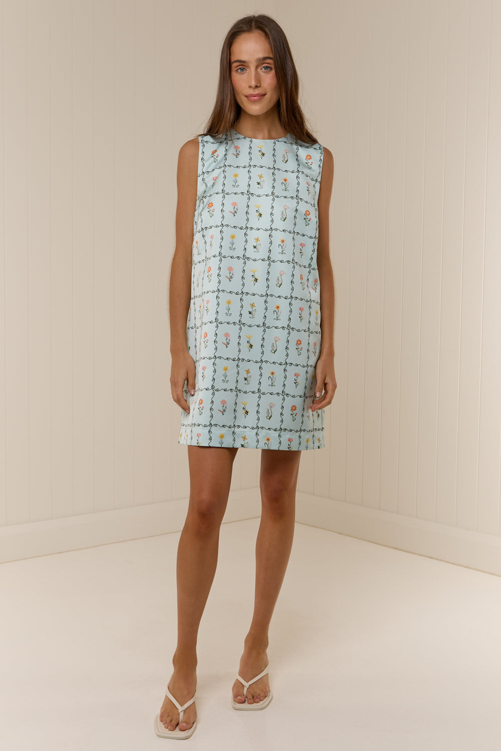 Ella Mini Dress Calypso Tile – Palm. Noosa